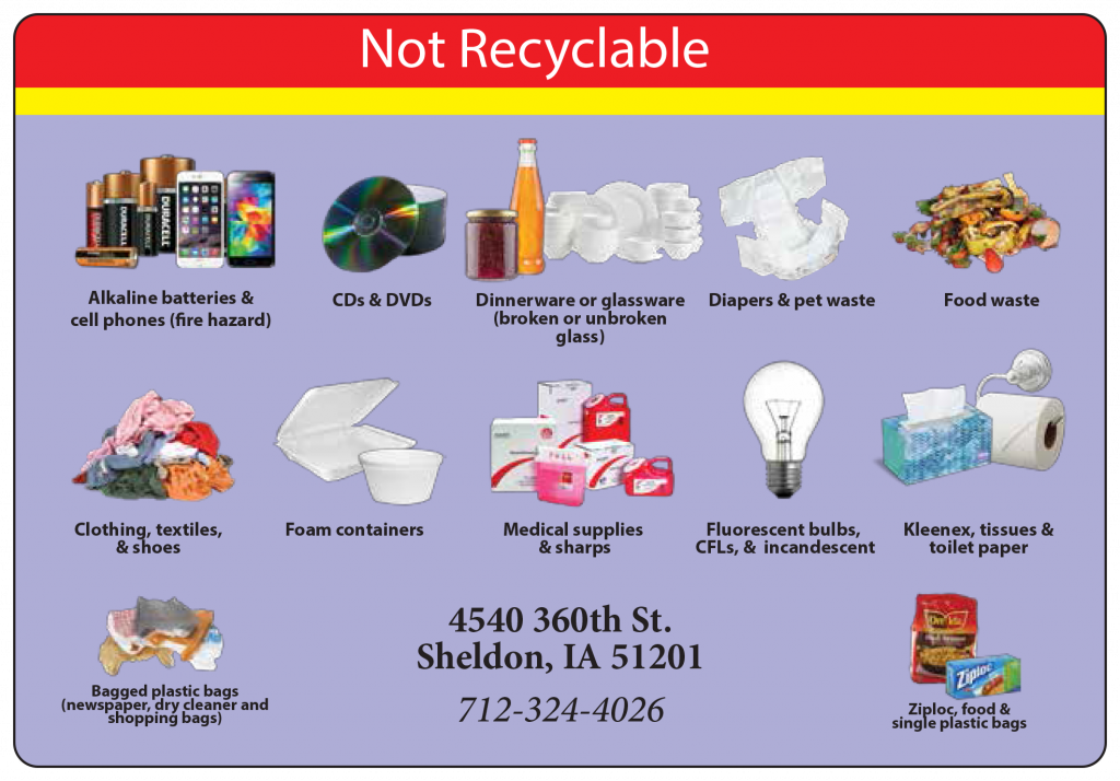 Non Recyclable Northwest Iowa Landfill